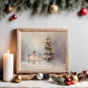 Nutcracker Ballet Christmas Art Print, Ballerina Gift, Holiday Wall ...