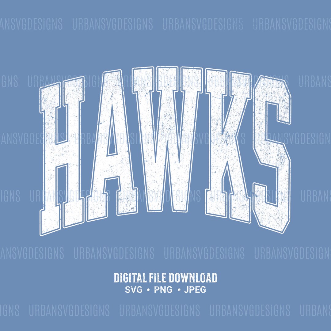Hawks SVG PNG Hawks Varsity Lettering Mascot PNG School Team School ...