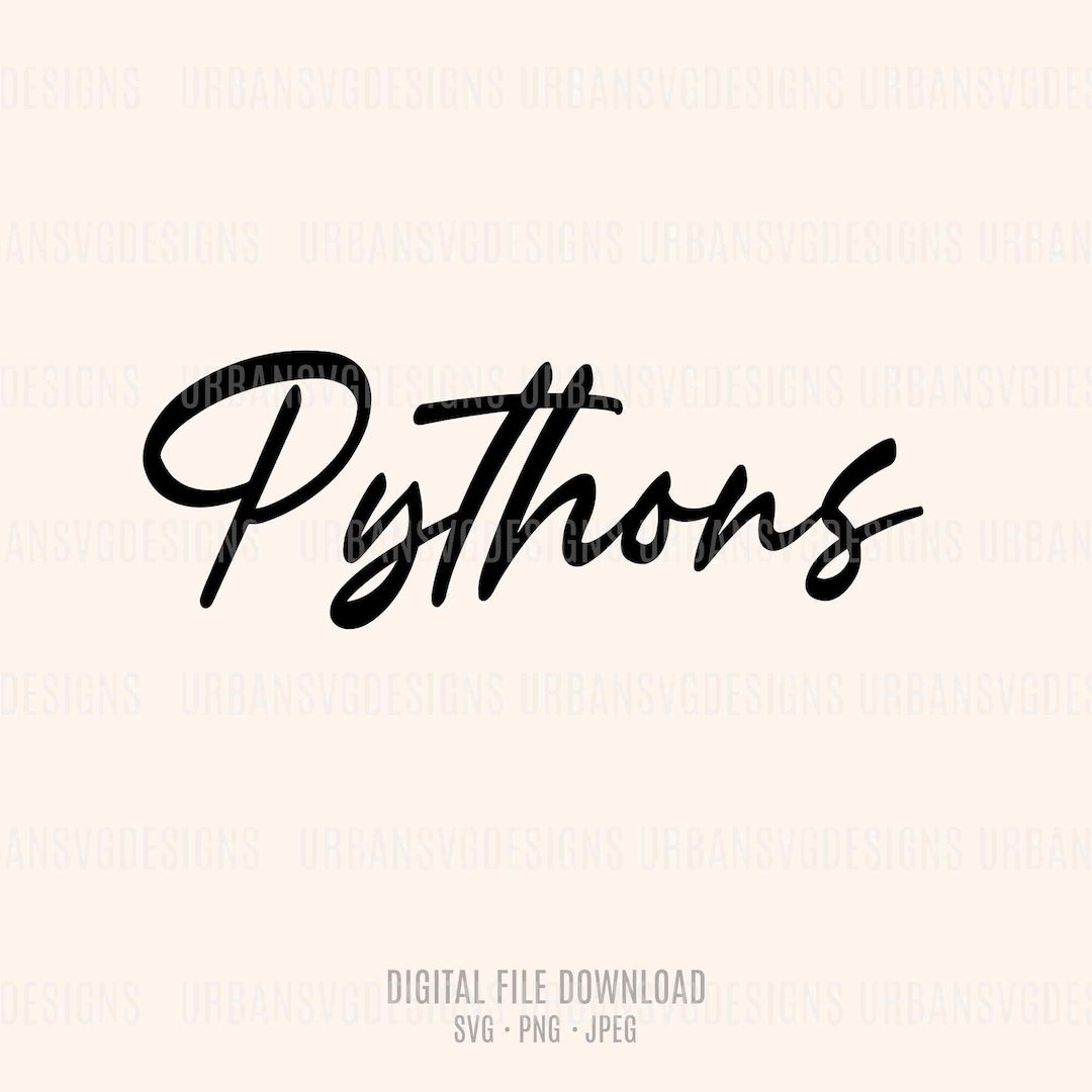 Pythons SVG PNG Pythons Mascot Lettering Mascot PNG School Team School ...