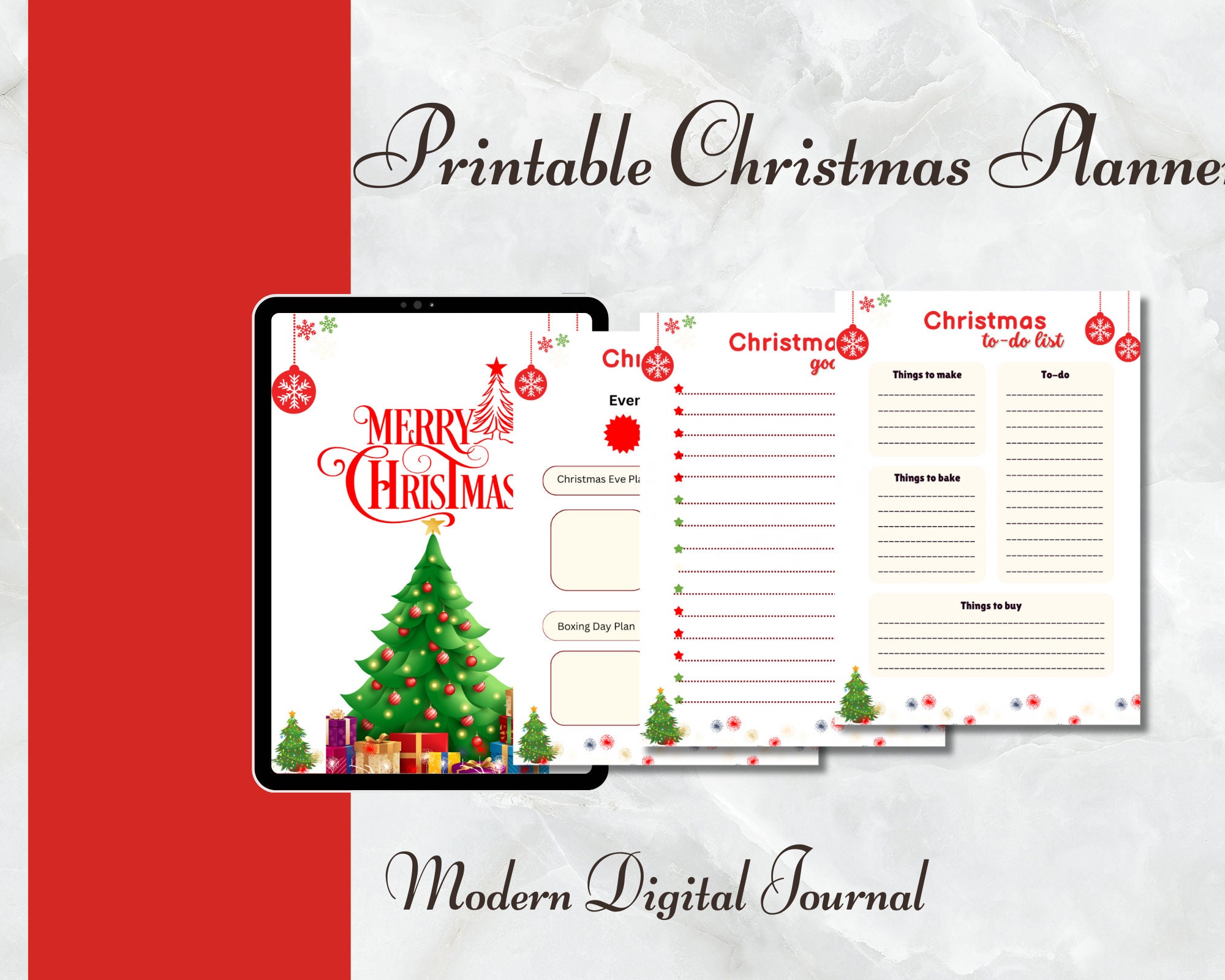 Christmas Planner Printable, Holiday Planner, Gift Budget Planner ...