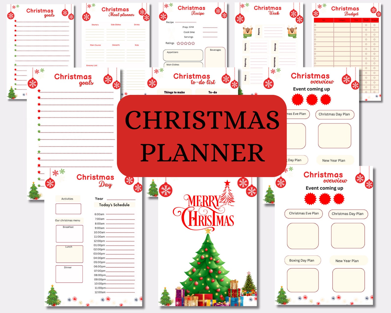 Christmas Planner Printable, Holiday Planner, Gift Budget Planner ...