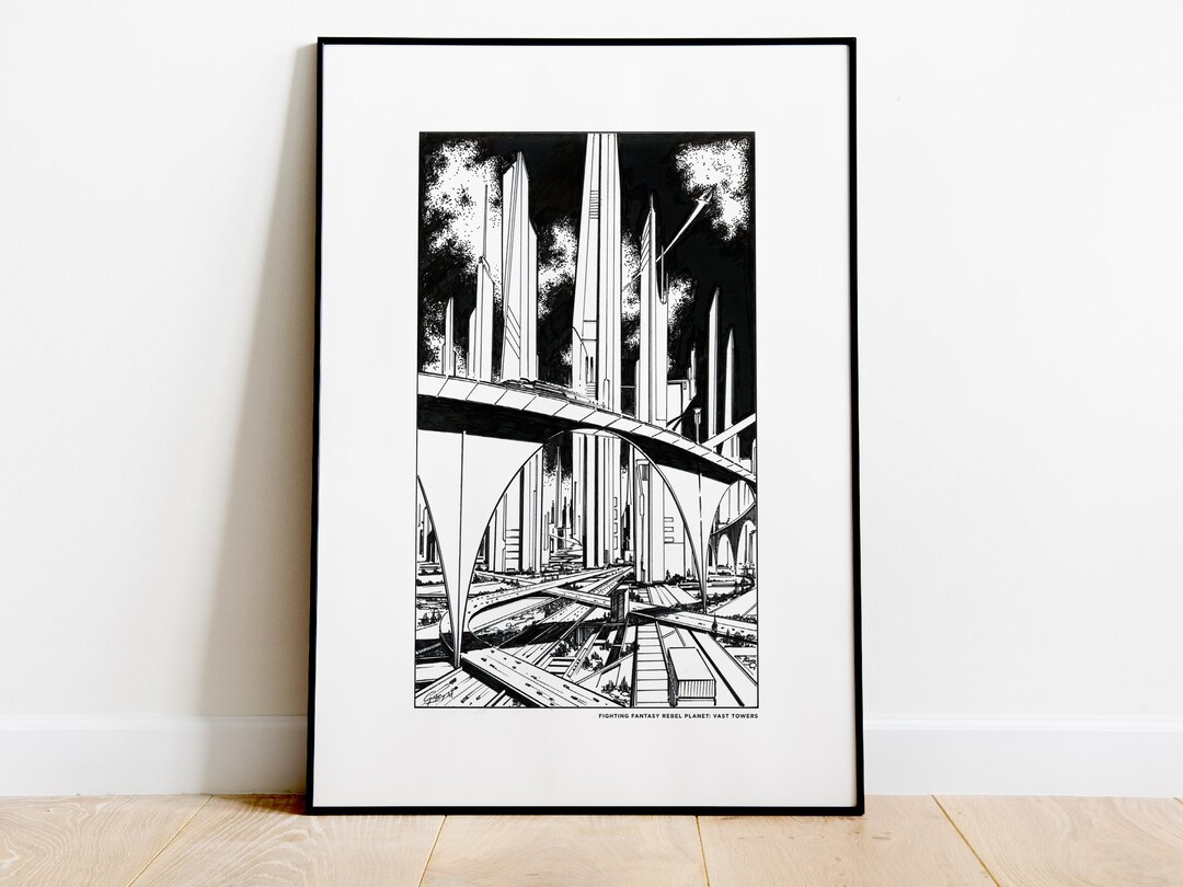 Fighting Fantasy Rebel Planet | Vast Towers Illustration | Giclée Print ...