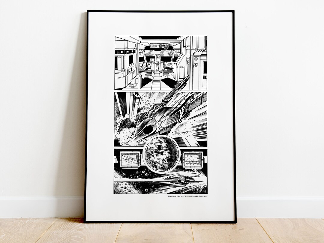Fighting Fantasy Rebel Planet Take off Illustration Giclée Print Fits ...