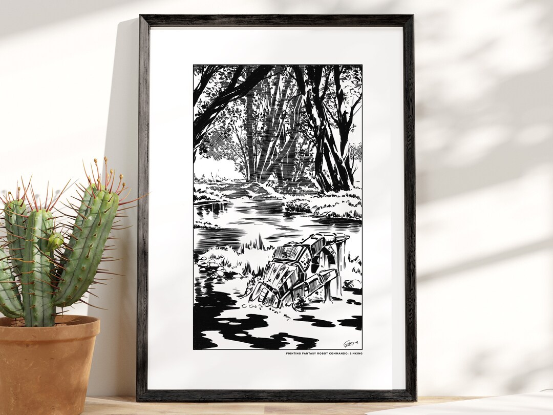 Fighting Fantasy Robot Commando | Sinking Illustration | Giclée Print ...