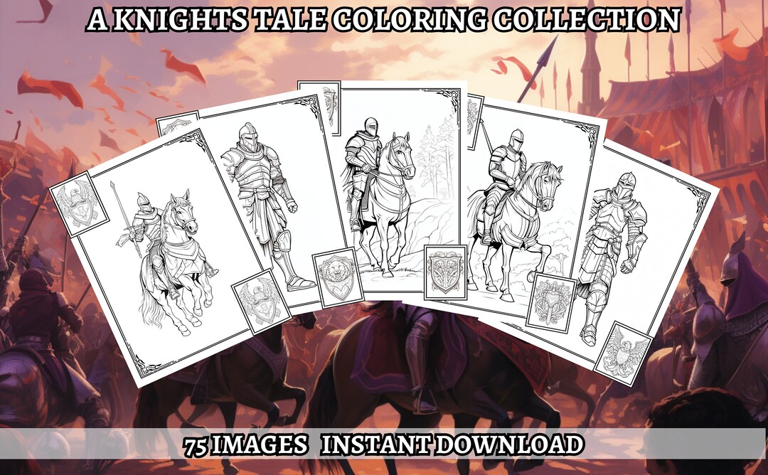 A Knights Tale Coloring Collection - 75 Pdfs to Instant Print - High ...