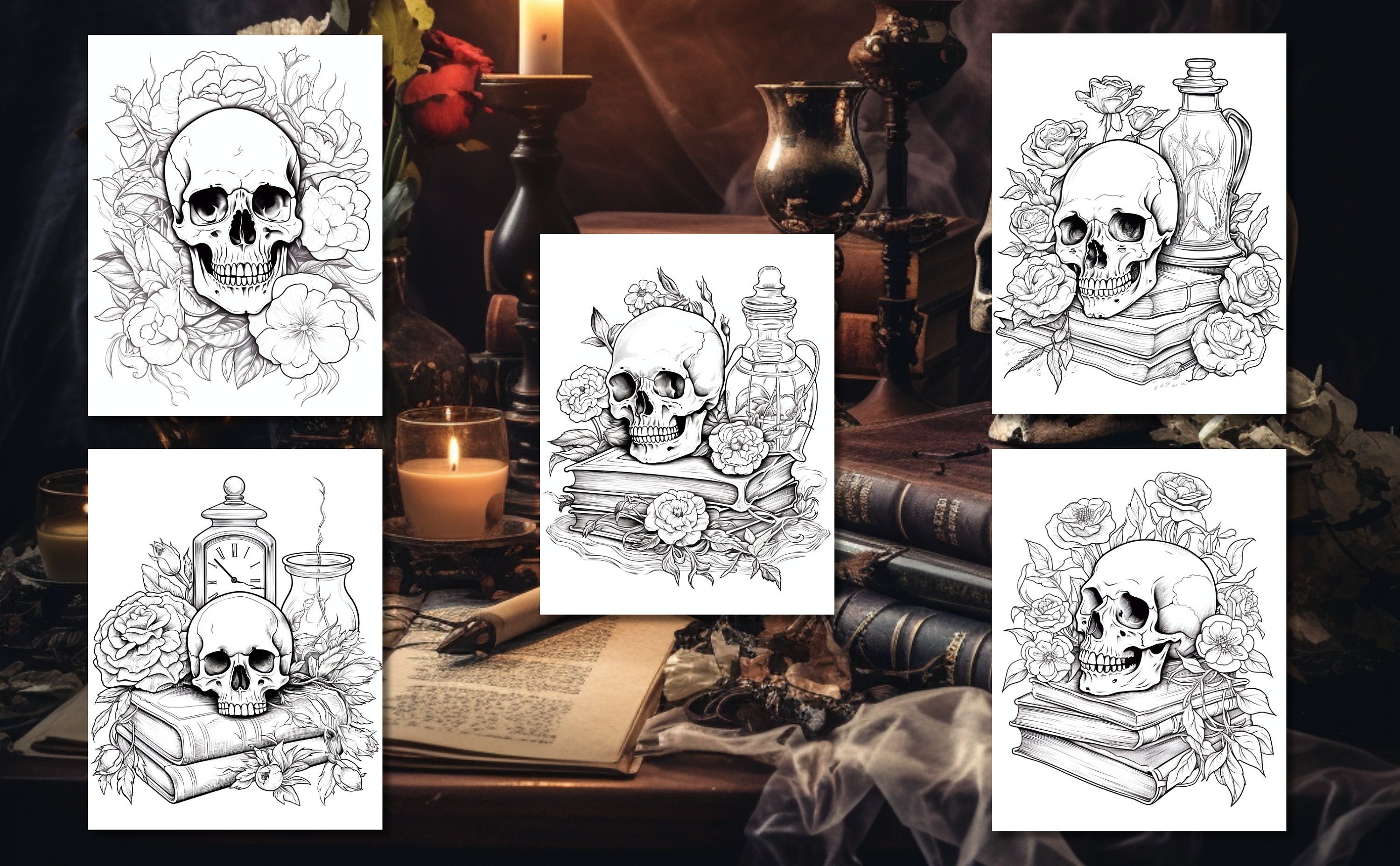 15 Gothic Still Life Views Coloring Book Adult Coloring Pages ...