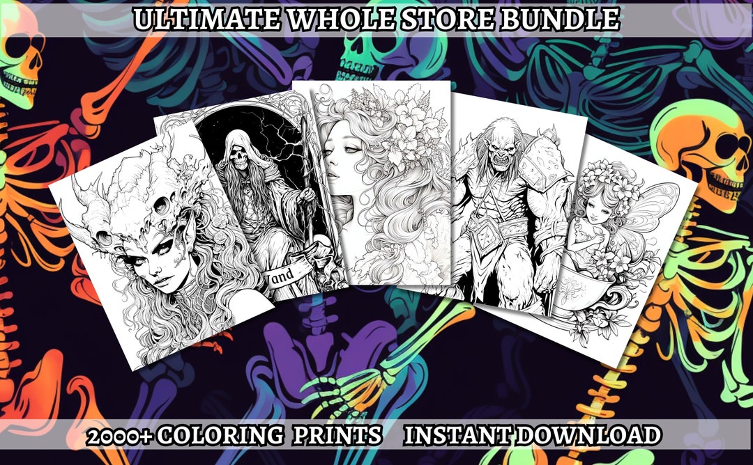 Whole Coloring Store Collection - 2000+ Coloring Pages - Instant ...
