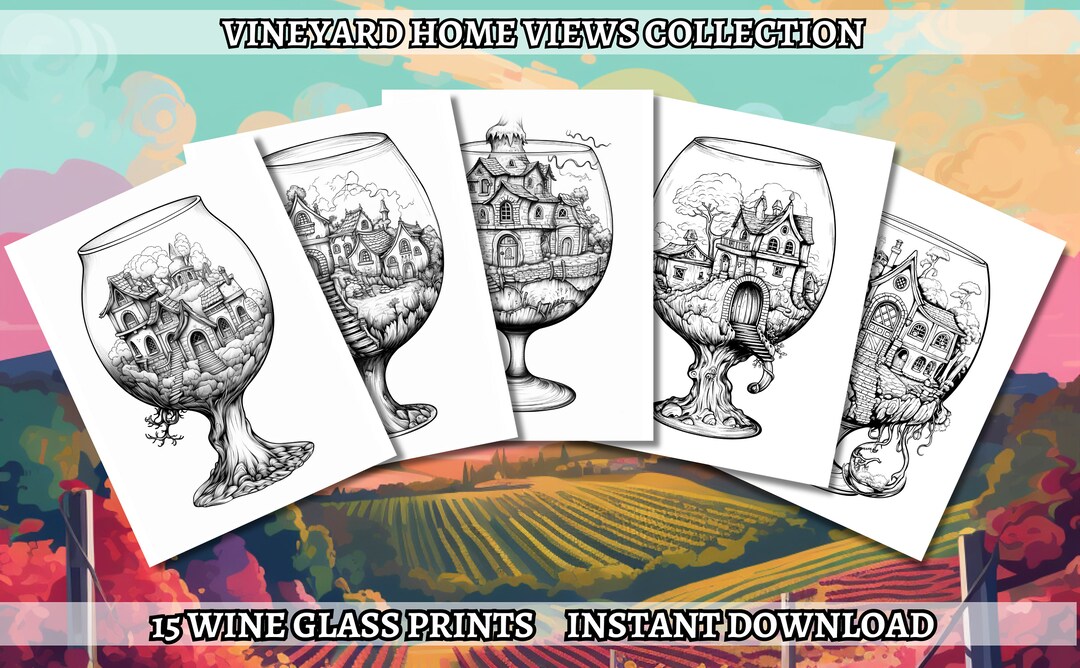 Vineyard Home Views - 15 Pdfs to Instant Print - Houses in a Wine Glass ...