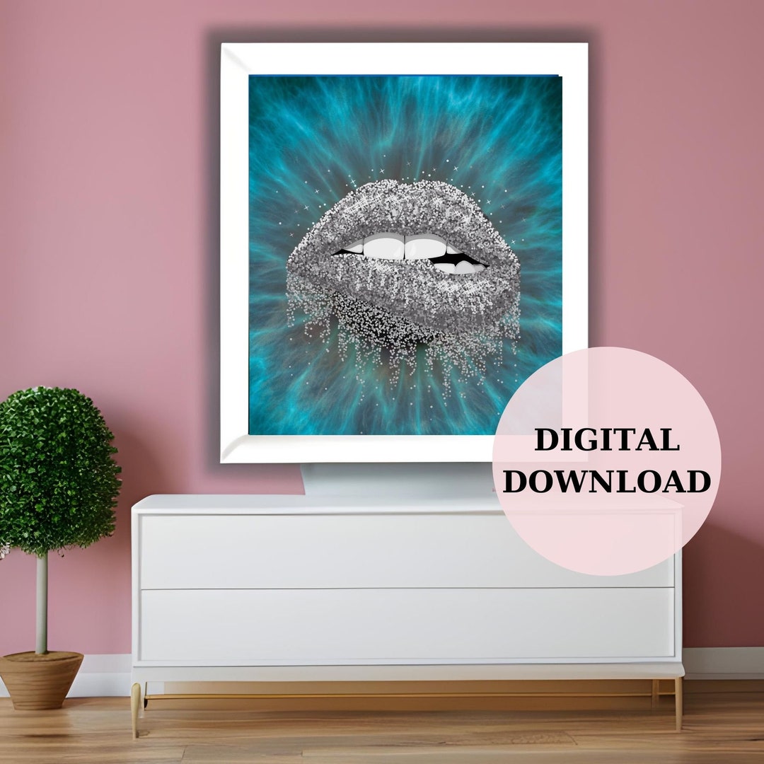 Kiss Poster the Kiss Poster Wall Art Romantic Gift Idea Valentine's Day ...