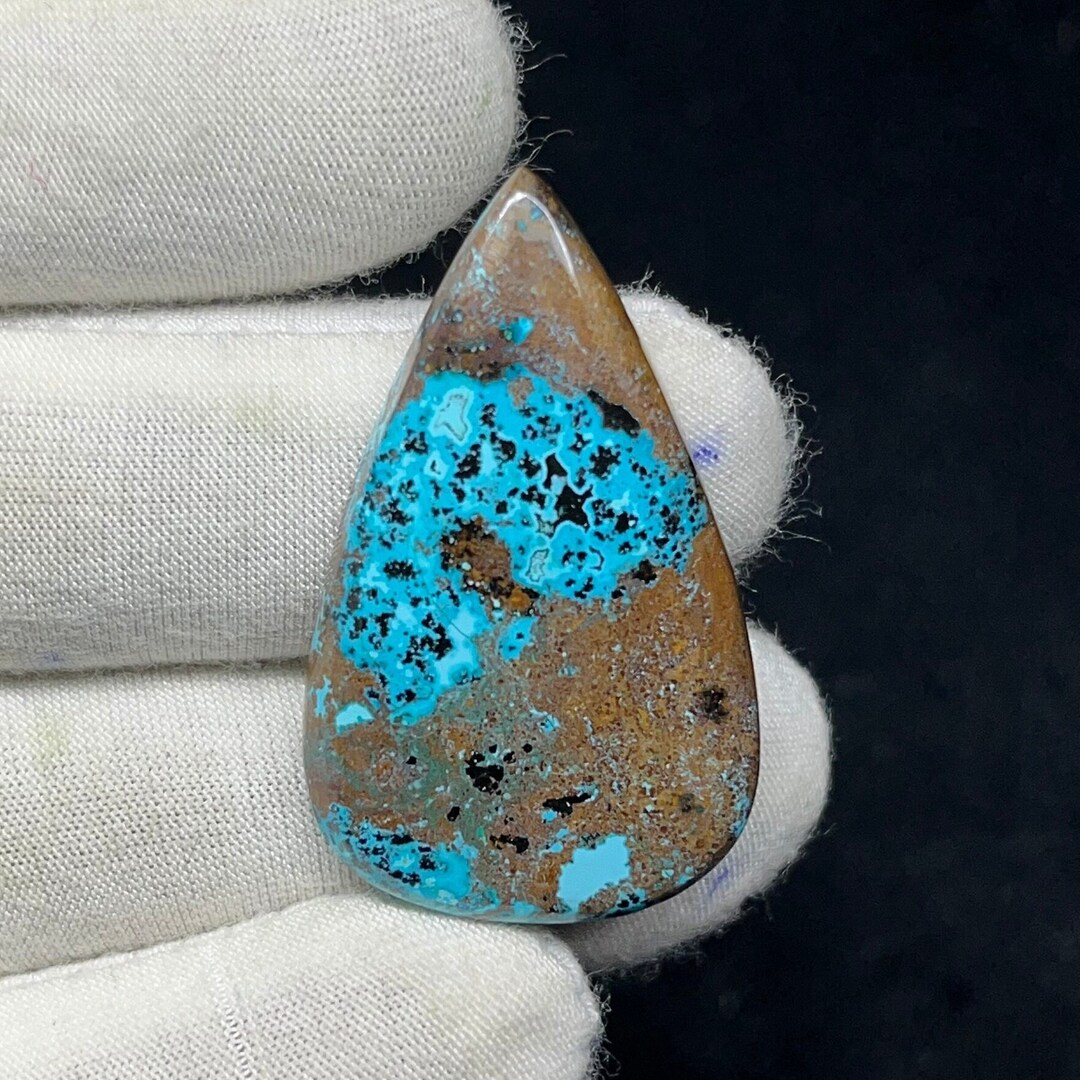 Unique Natural Shattukite Azurite Cabochon, Handmade Azurite Gemstone ...