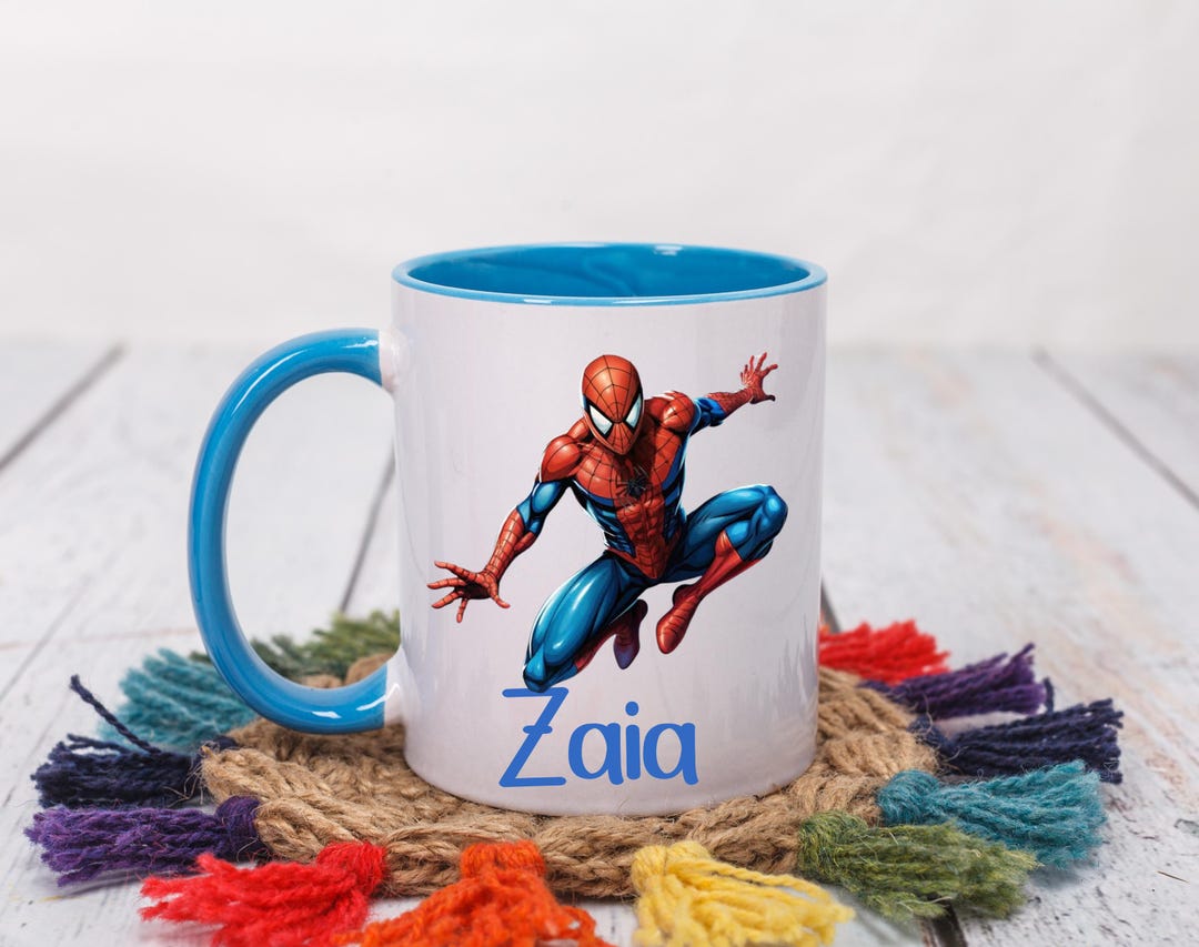 Personalized Spider Man Mug, Spider Man Mug With Pre-name, Personalized ...