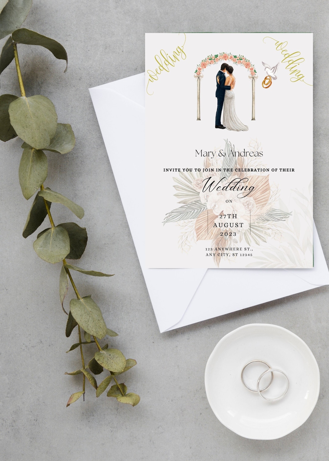 Digital Wedding Invitation Template - Etsy