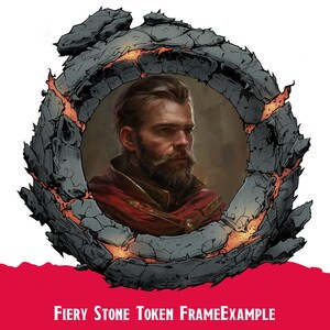 Fiery Stone Token Frame - Digital D&D Border for Dungeons and Dragons ...