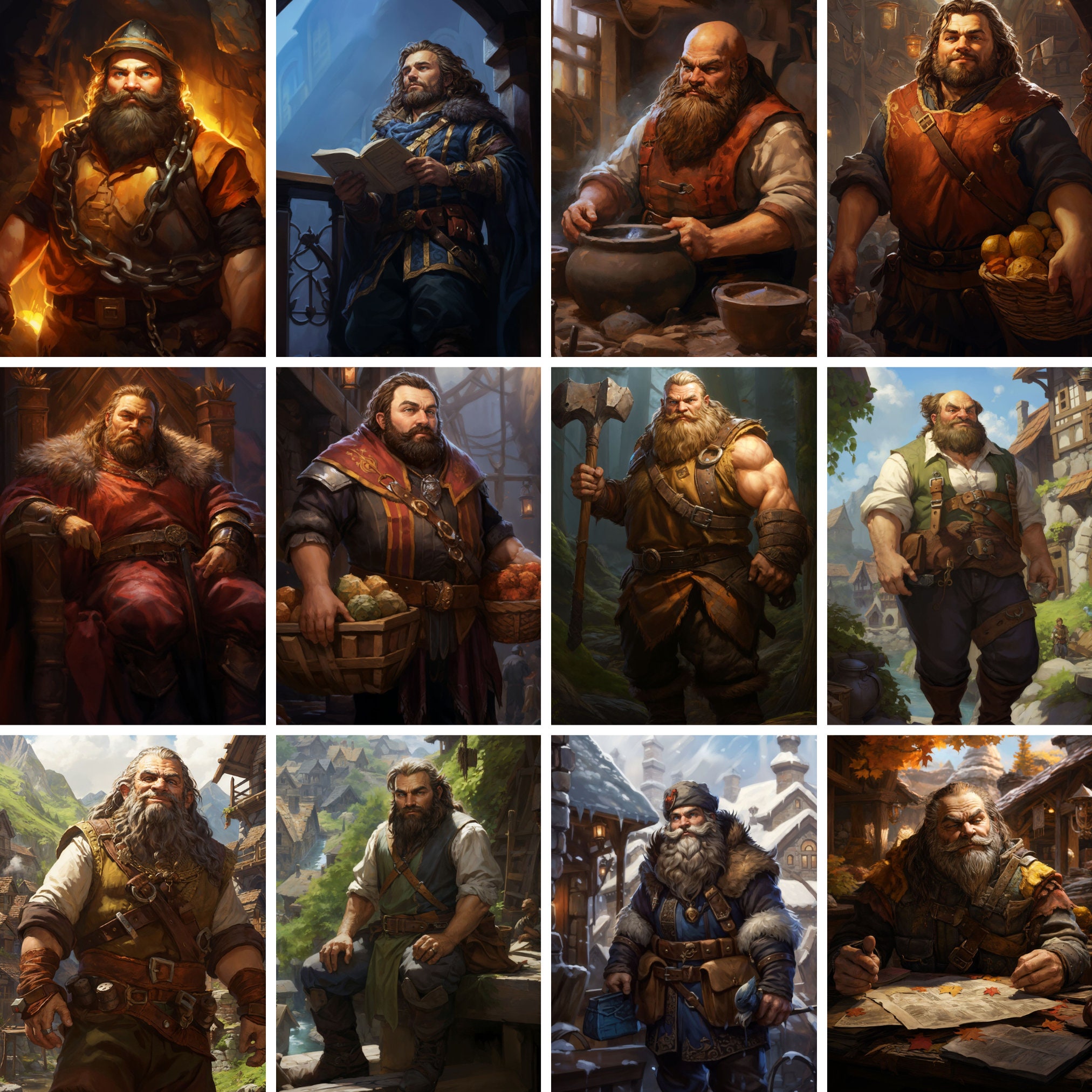 Dnd Dwarf Portraits Mega Pack: 256 High-quality NPC Illustrations for ...
