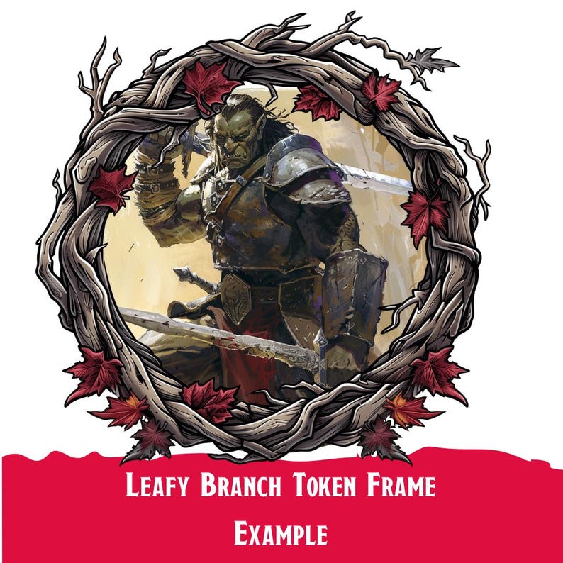Leafy Branch Token Frame - Digital D&D Border for Dungeons and Dragons ...