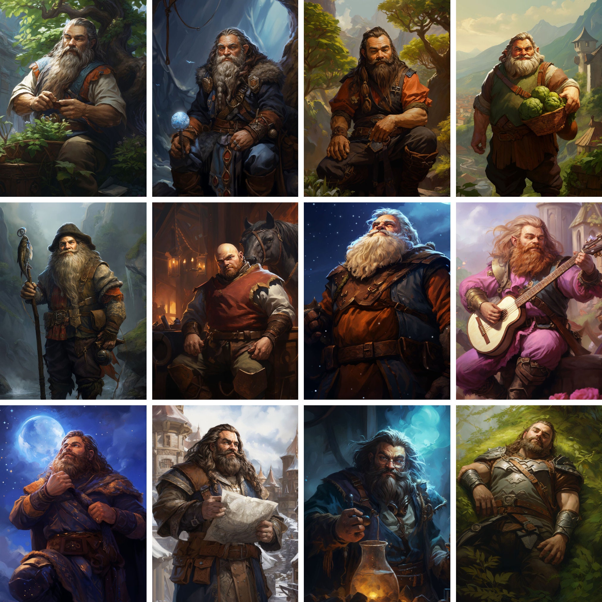 Dnd Dwarf Portraits Mega Pack: 256 High-quality NPC Illustrations for ...
