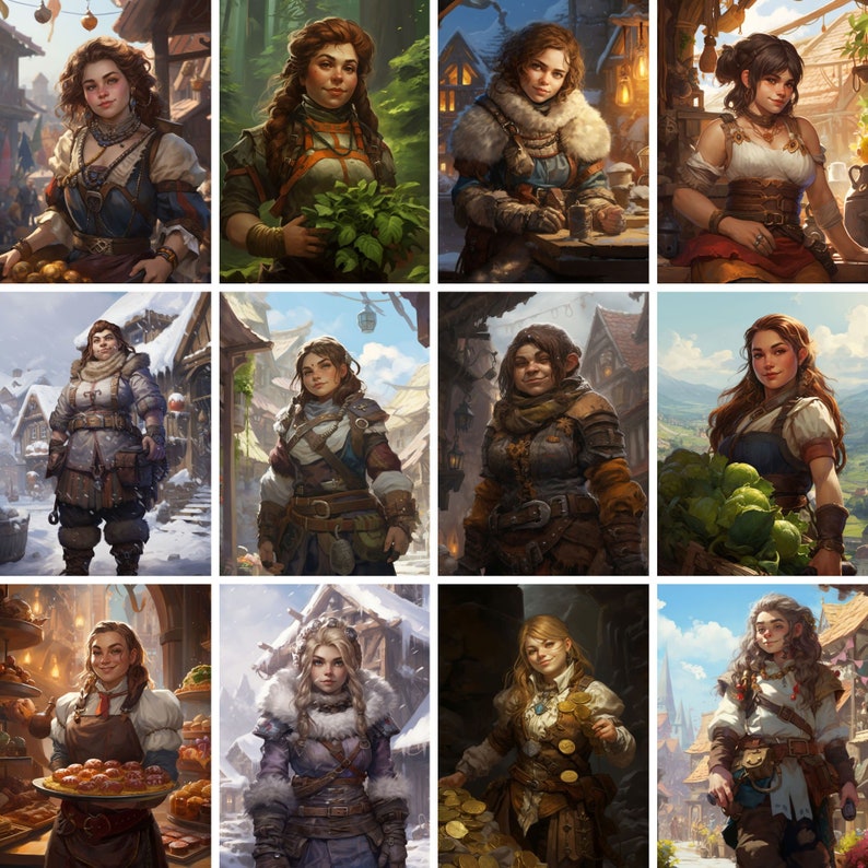Dnd Dwarf Portraits Mega Pack: 256 High-quality NPC Illustrations for ...