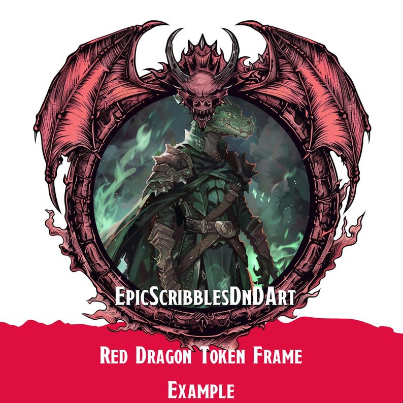 Red Dragon Head Token Frame - D&D, Pathfinder (digital Download) - Etsy
