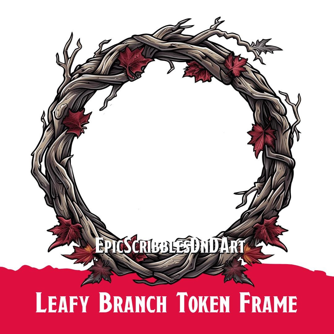Leafy Branch Token Frame - Digital D&D Border for Dungeons and Dragons, Pathfinder. Foundry VTT ...