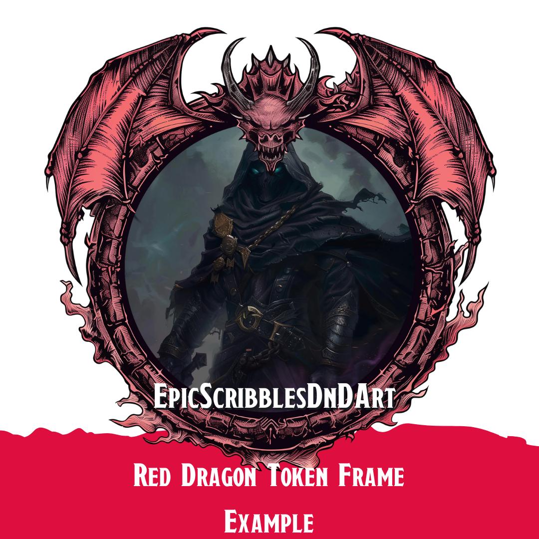 Red Dragon Head Token Frame - D&D, Pathfinder (digital Download) - Etsy