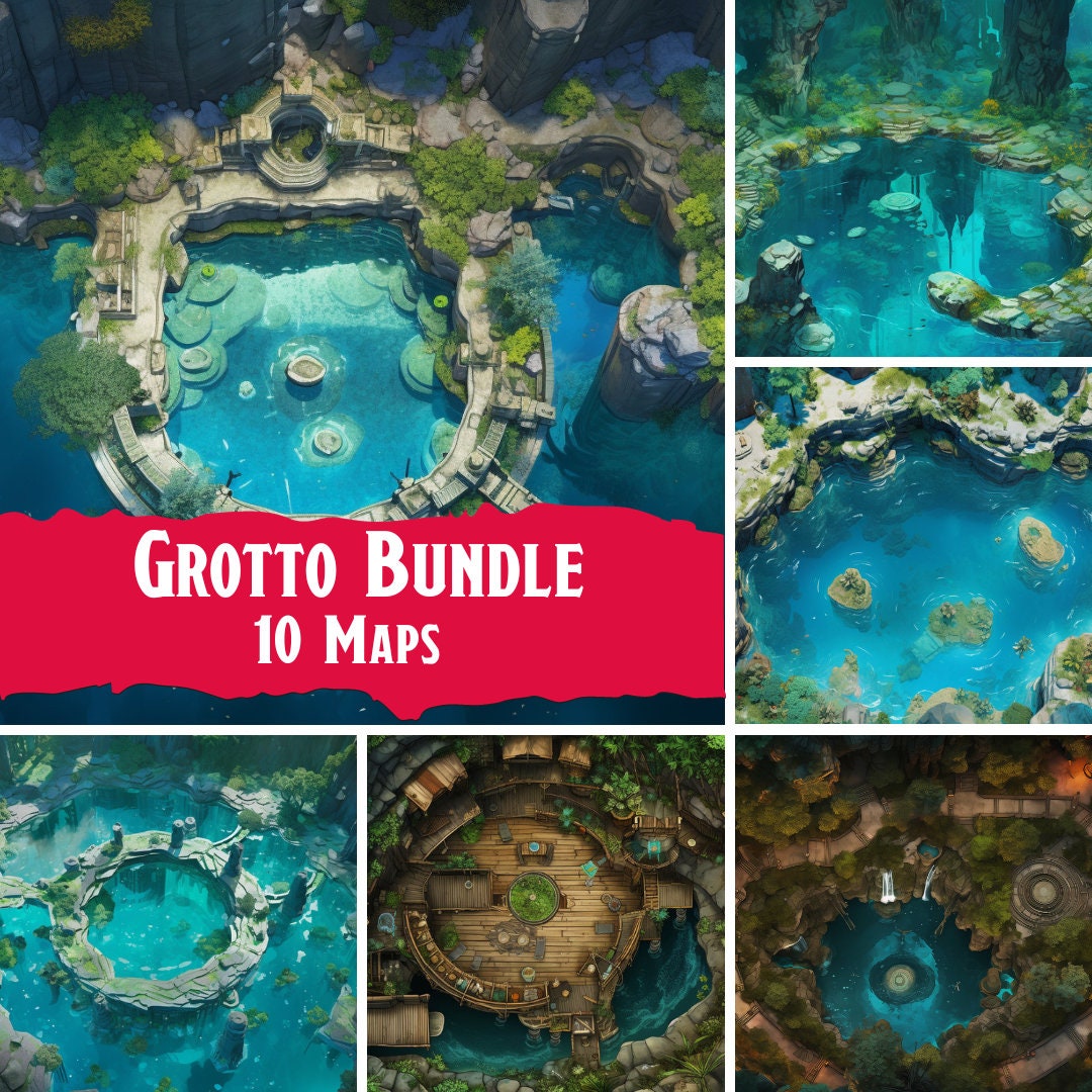 10 Mystical Grotto Battlemaps Pack Ideal for D&D and Fantasy Rpgs - Etsy