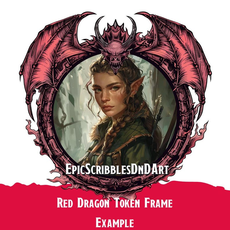Red Dragon Head Token Frame - D&D, Pathfinder (digital Download) - Etsy