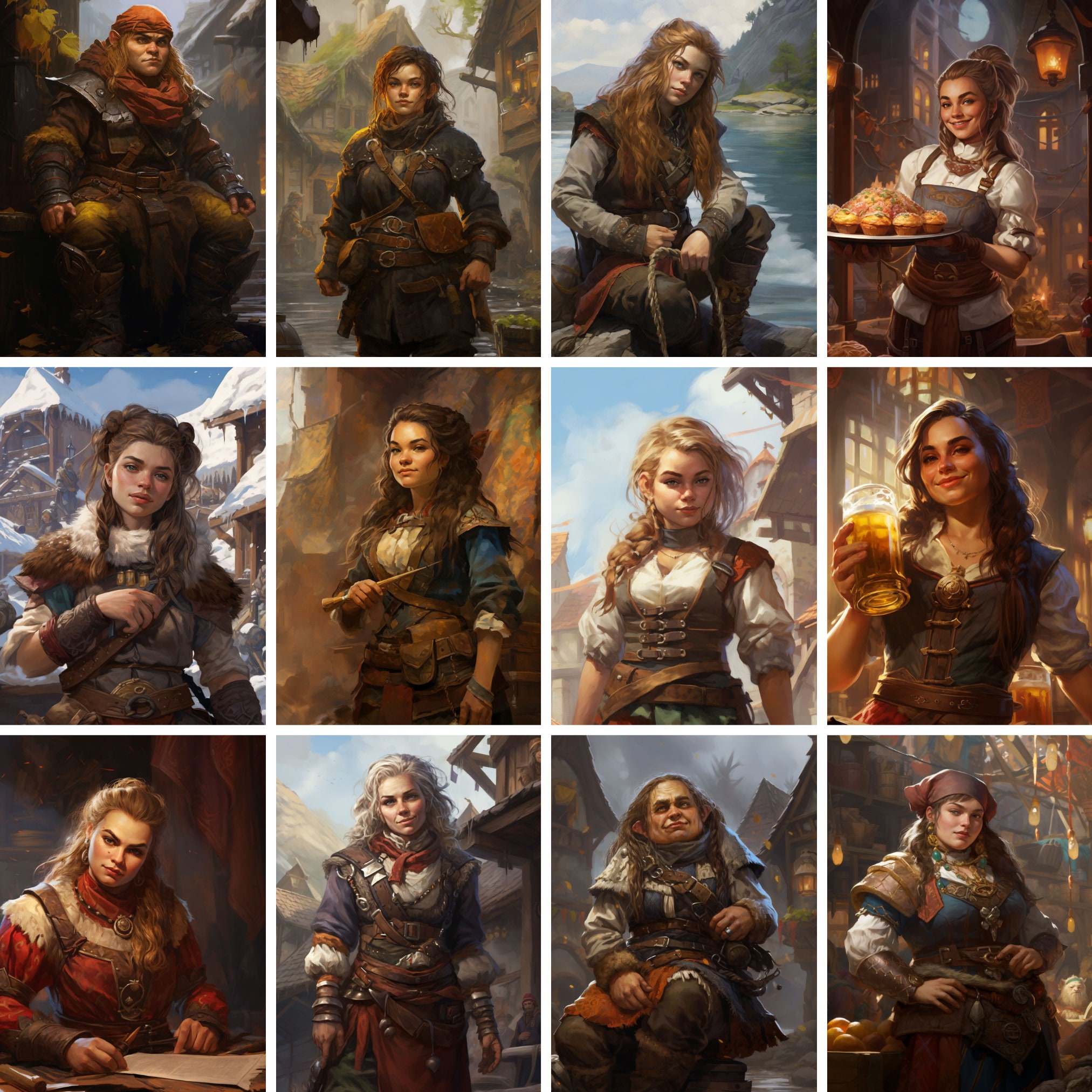 Dnd Dwarf Portraits Mega Pack: 256 High-quality NPC Illustrations for ...