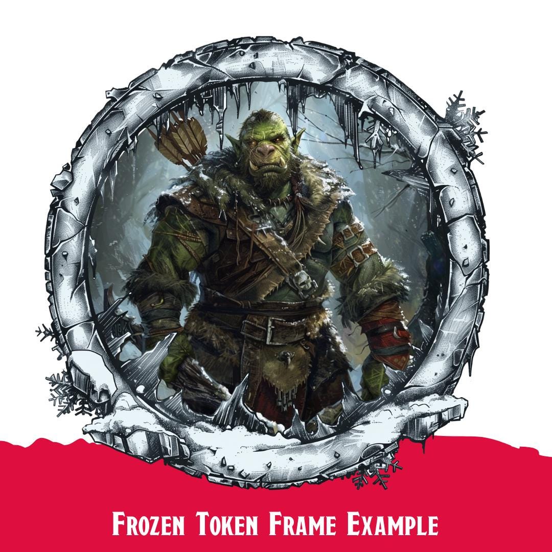 Frozen Icy Token Frame – Digital D&D Border (PNG, PSD) - Etsy