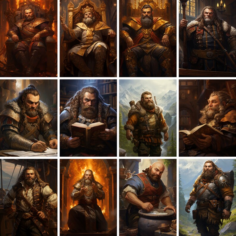 Dnd Dwarf Portraits Mega Pack: 256 High-quality NPC Illustrations for ...