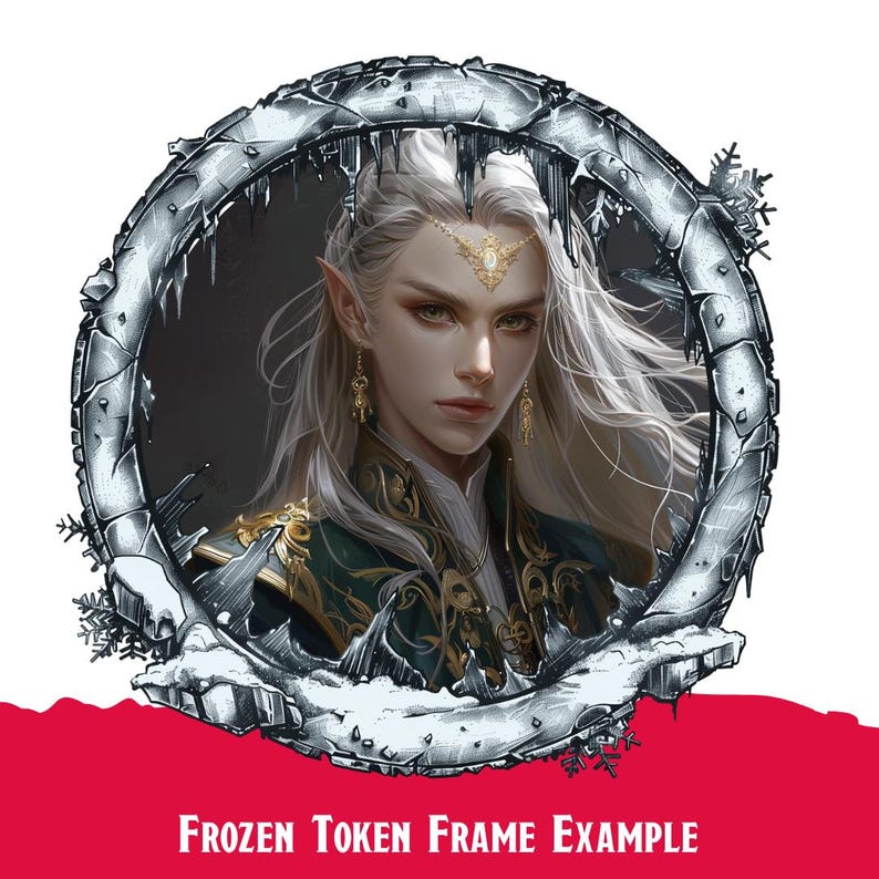 Frozen Icy Token Frame Digital Dandd Border For Dungeons And Dragons Pathfinder Foundry Vtt