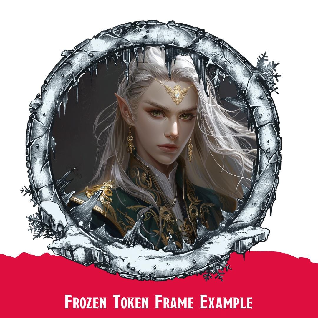 Frozen Icy Token Frame - Digital D&D Border for Dungeons and Dragons ...