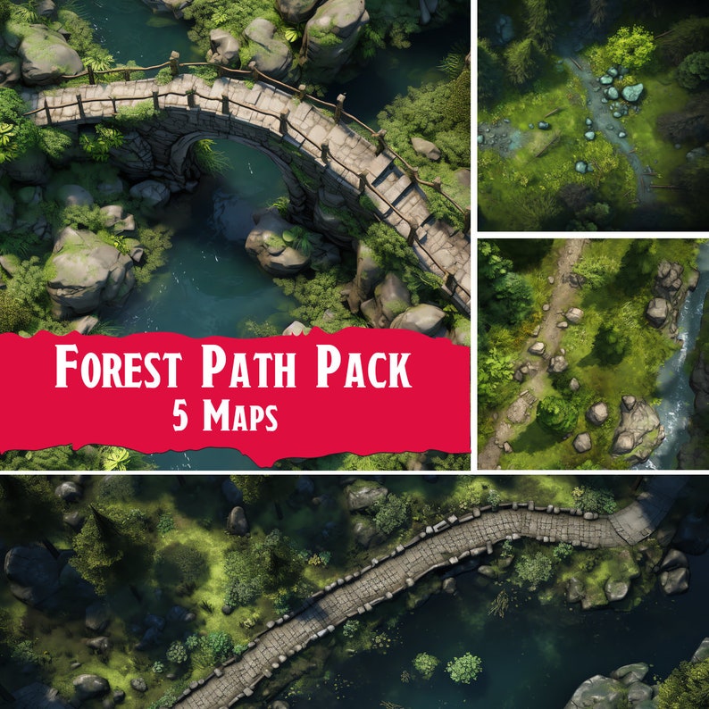 Forest Path Battlemaps Pack: 5 Digital Forest Maps for D&D - Etsy