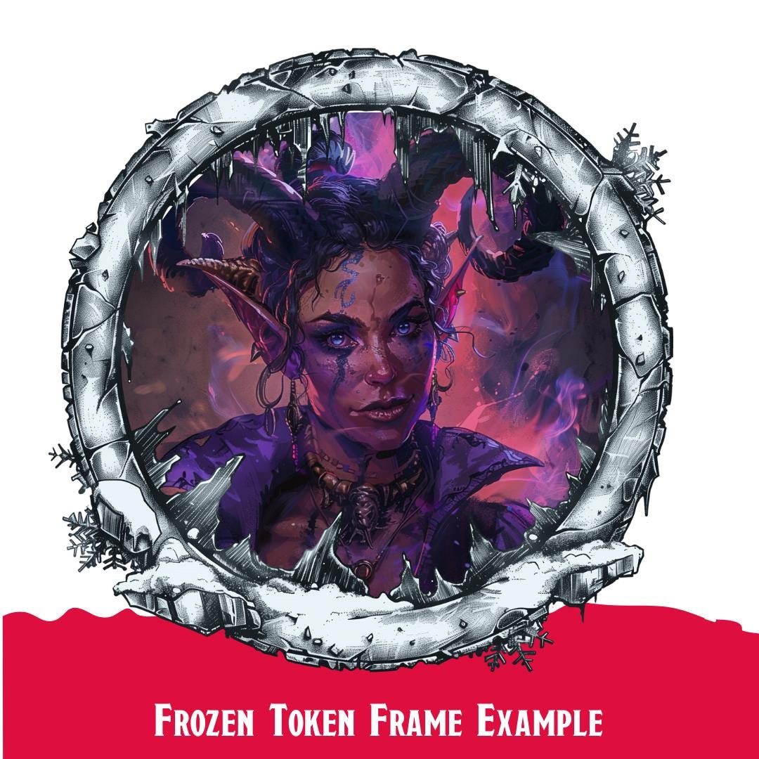 Frozen Icy Token Frame - Digital D&D Border for Dungeons and Dragons ...