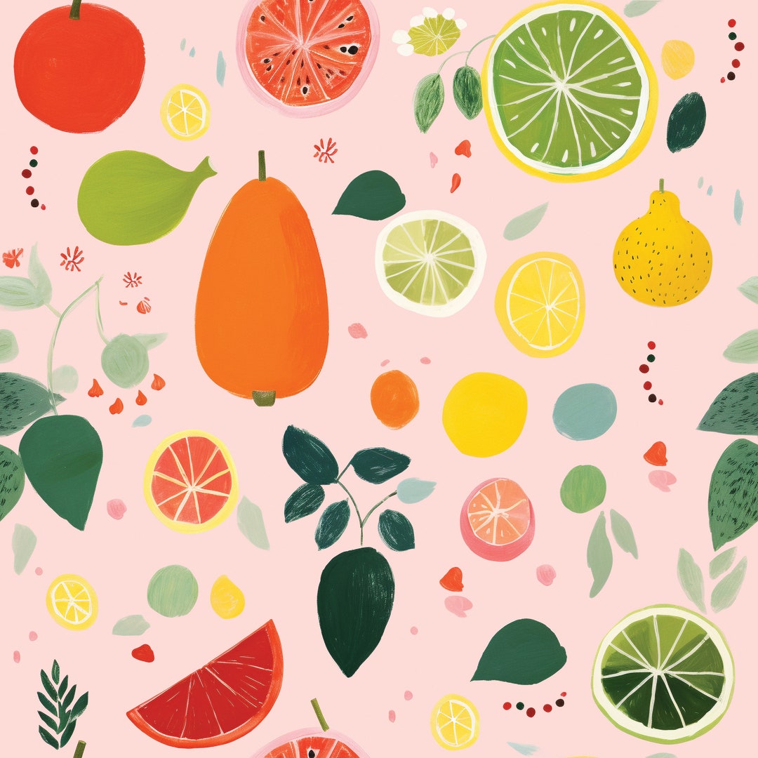 Summer Fruit Seamless Digital Pattern - Etsy