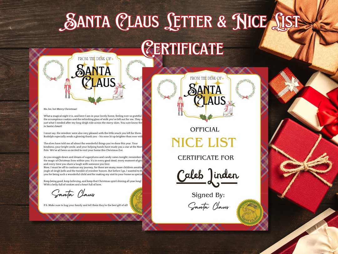 Letter From Santa Secret Santa Ideas Santa Letters Nice - Etsy