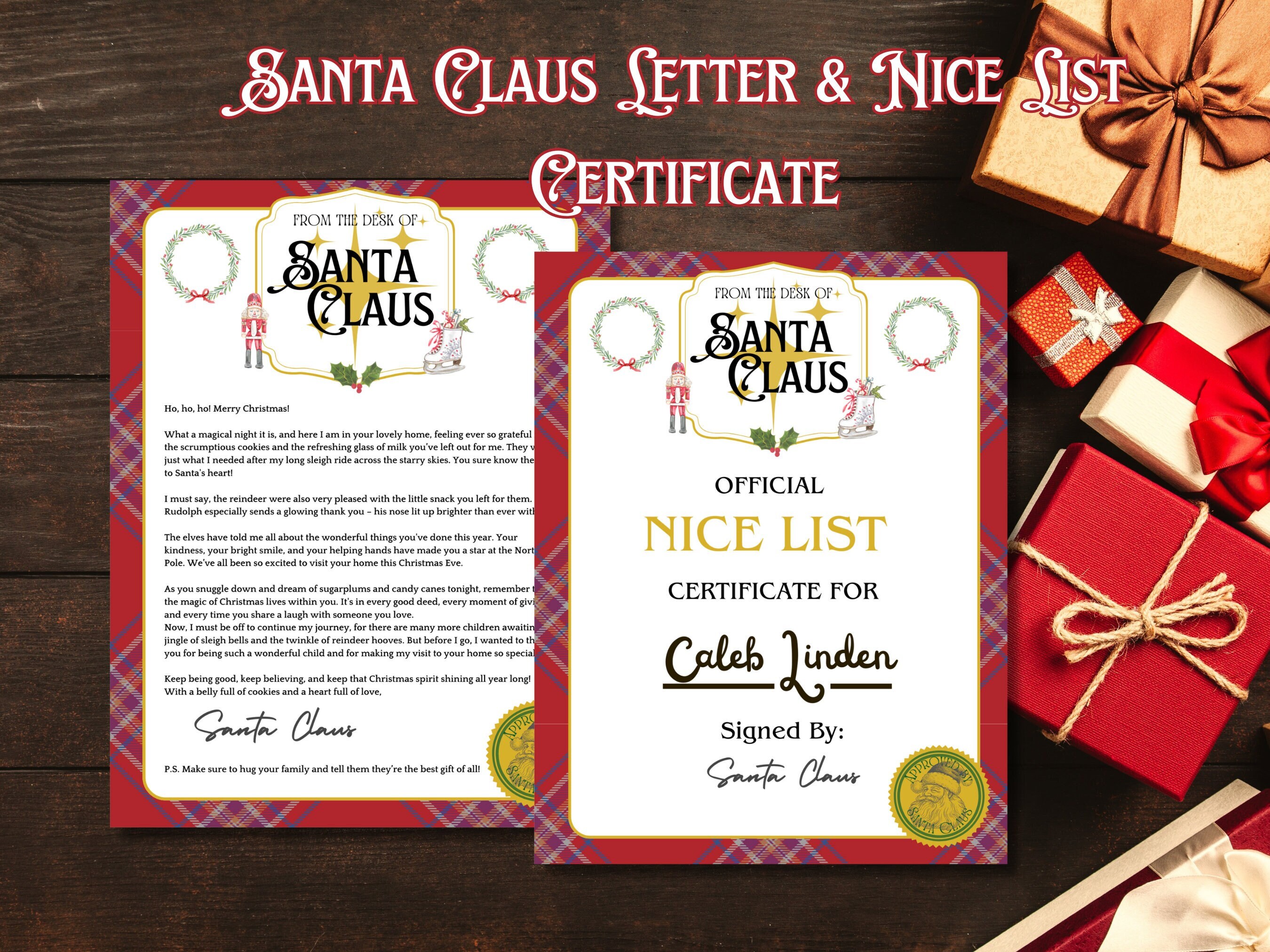 Letter From Santa Secret Santa Ideas Santa Letters Nice - Etsy