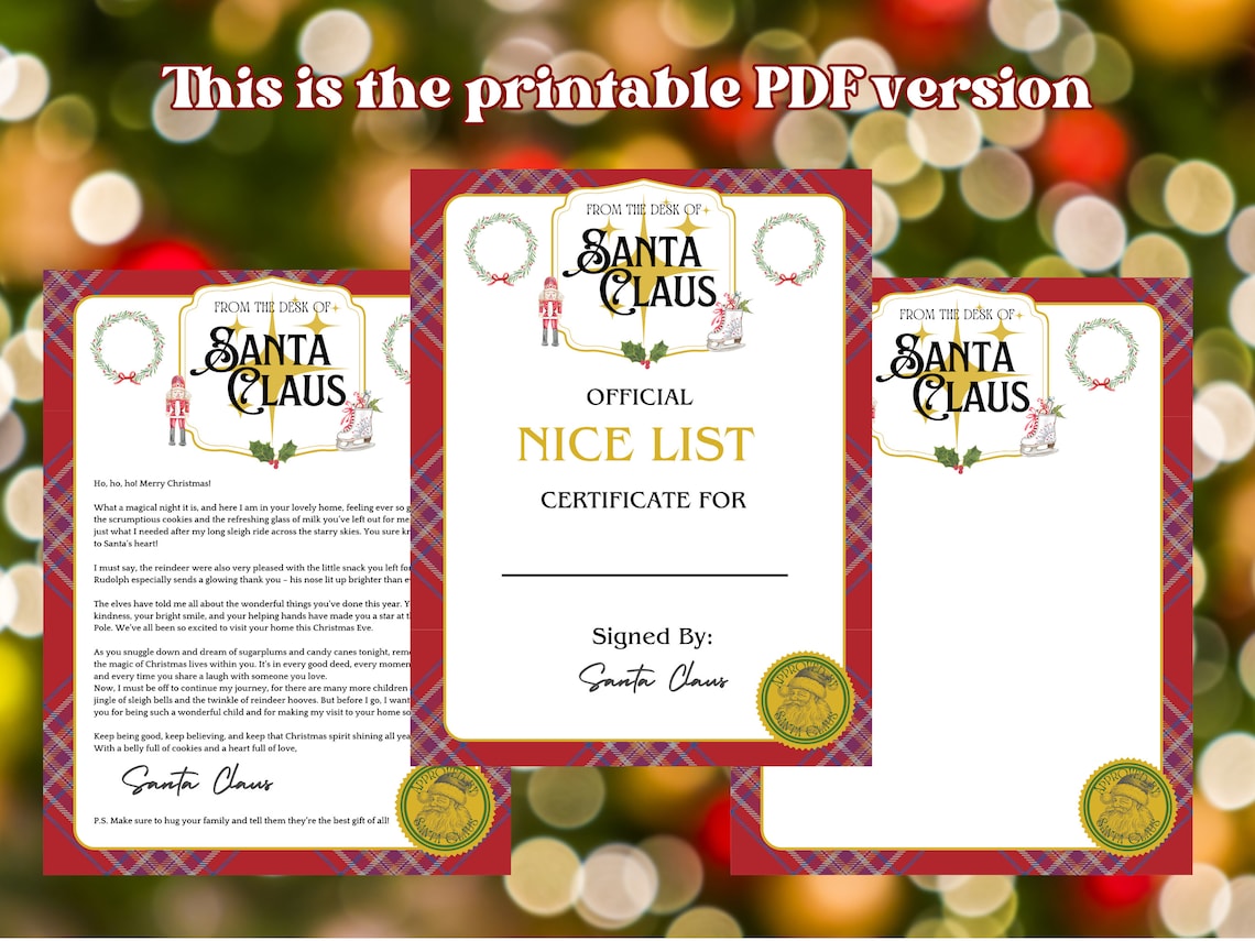 Letter From Santa Secret Santa Ideas Santa Letters Nice - Etsy