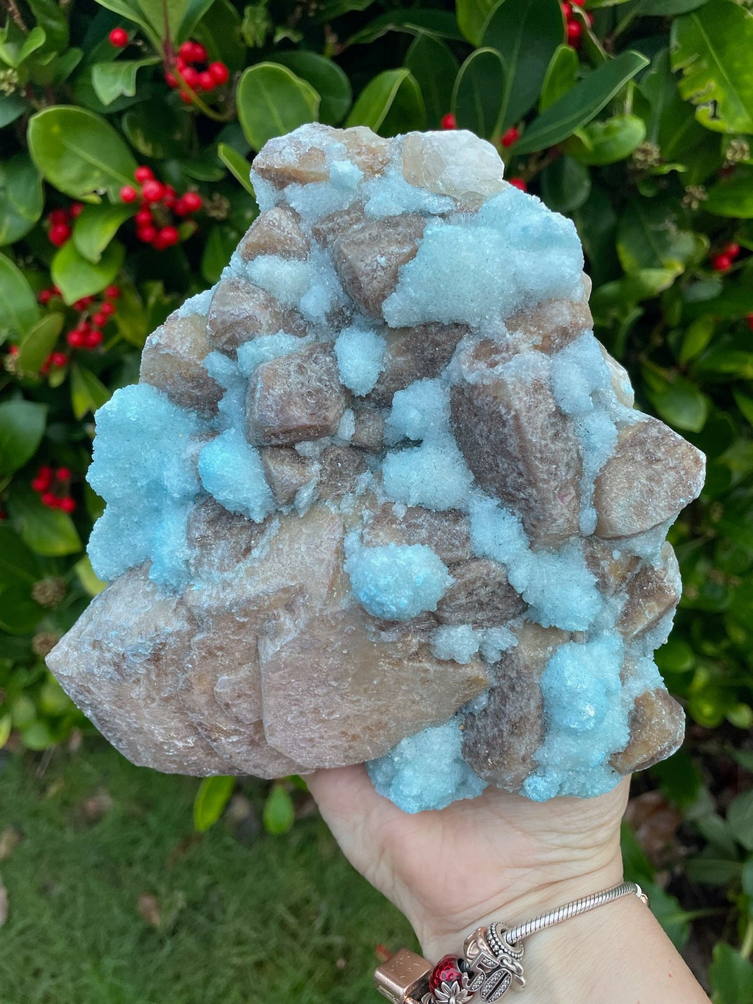 Hemimorphite on Calcite Specimen - Etsy