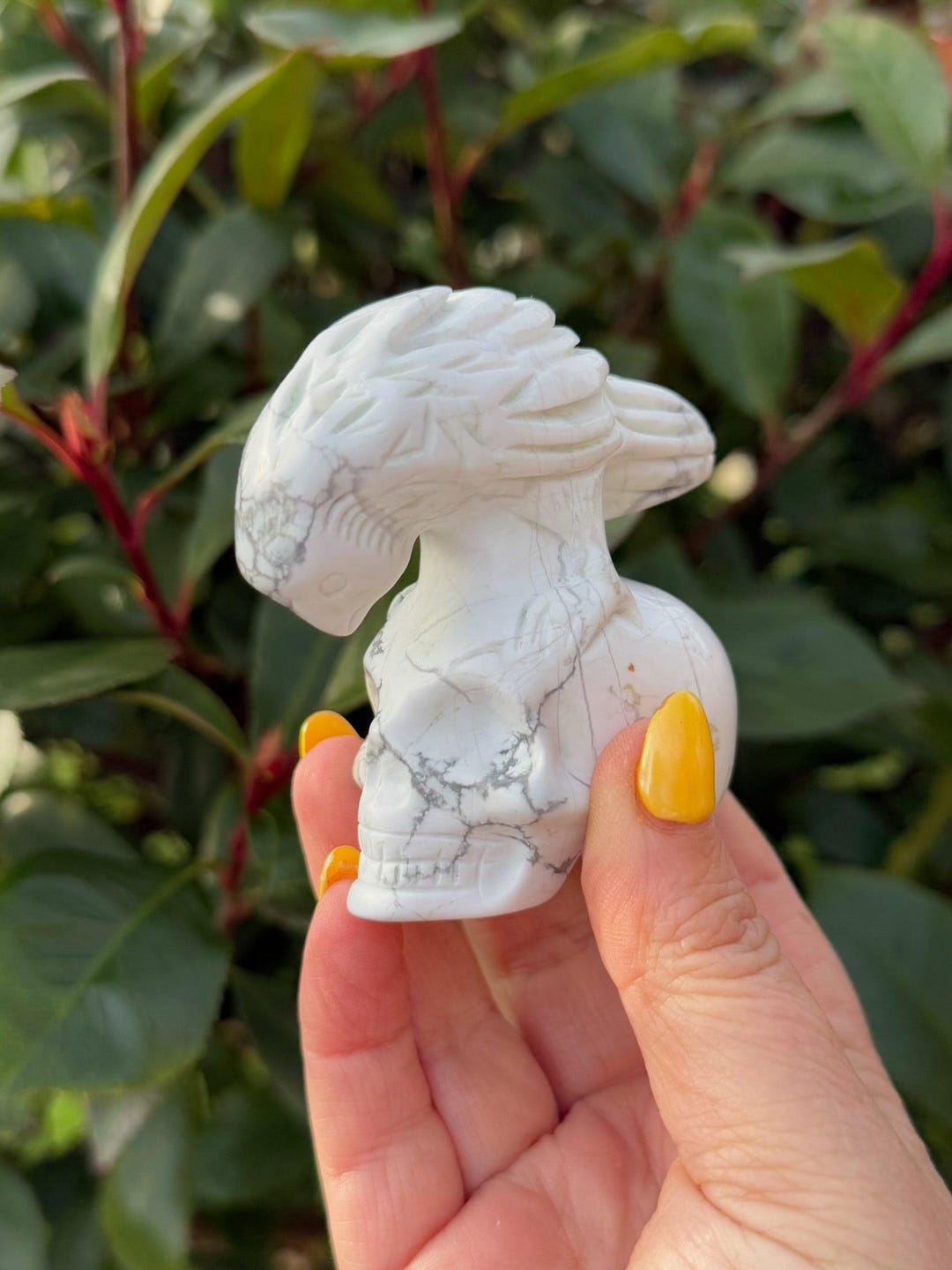 Howlite Skull and Raven Skull Carving - Etsy