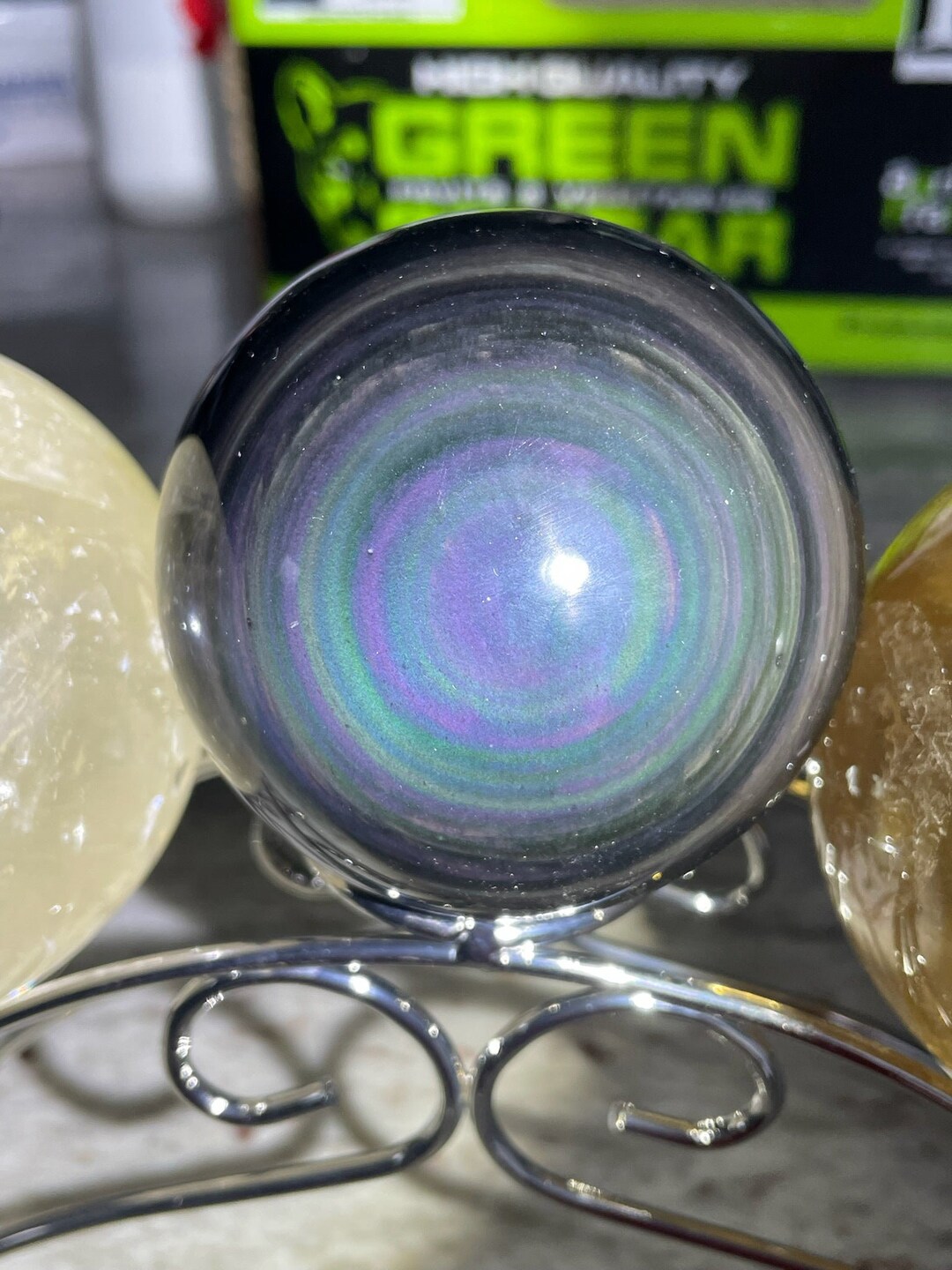 Rainbow Obsidian Sphere - Etsy