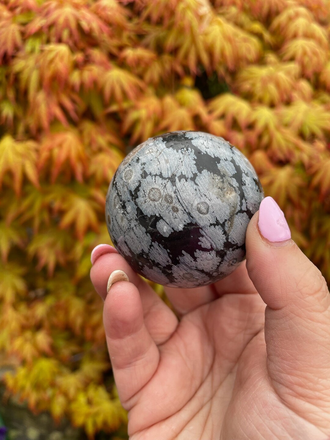 Snowflake Obsidian Sphere - Etsy
