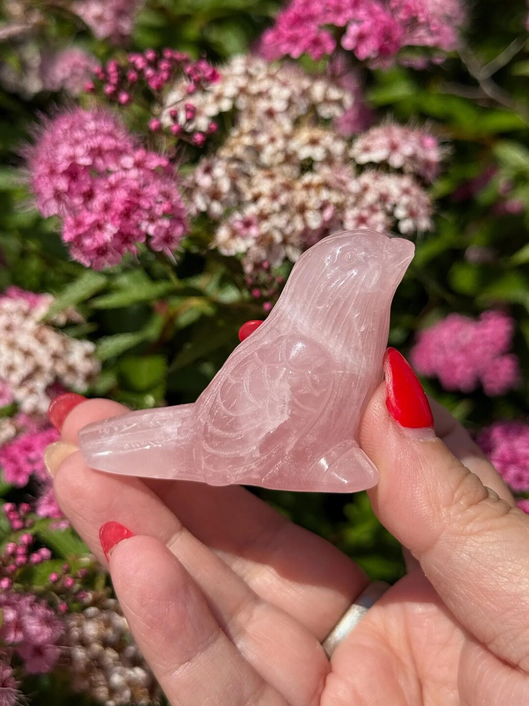 Rose Quartz Bird Carving - Etsy
