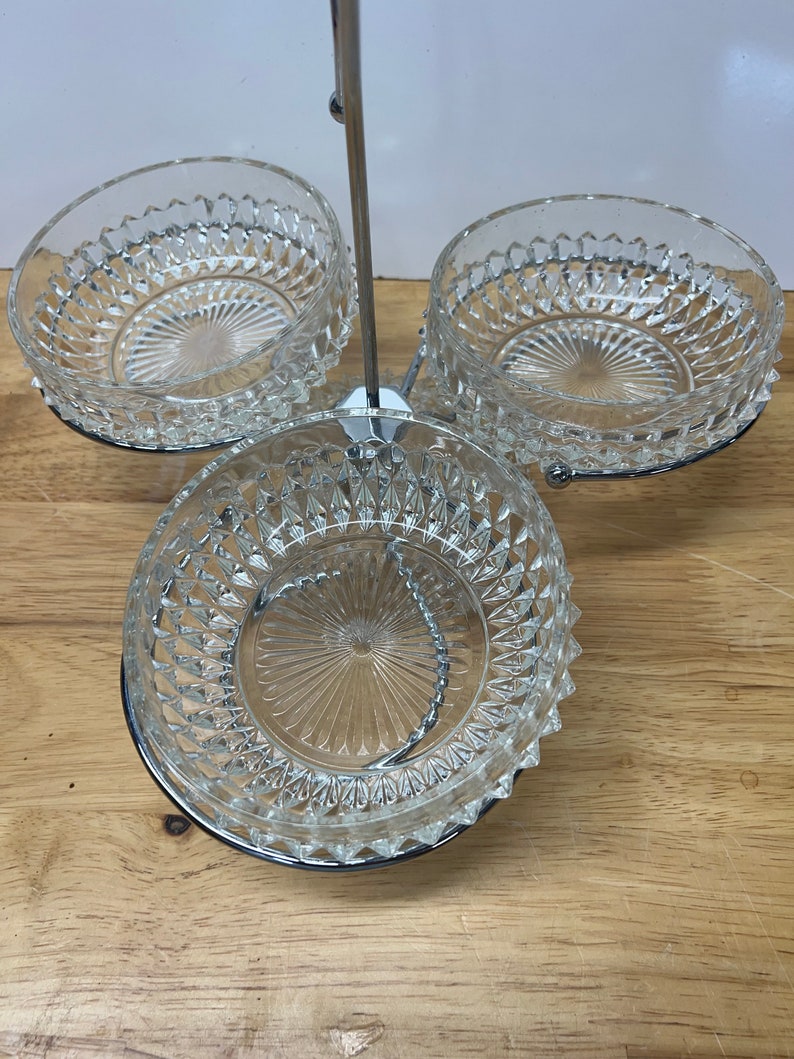 Trio Server Indiana Glass Crystal Diamond Point Caddy - Etsy