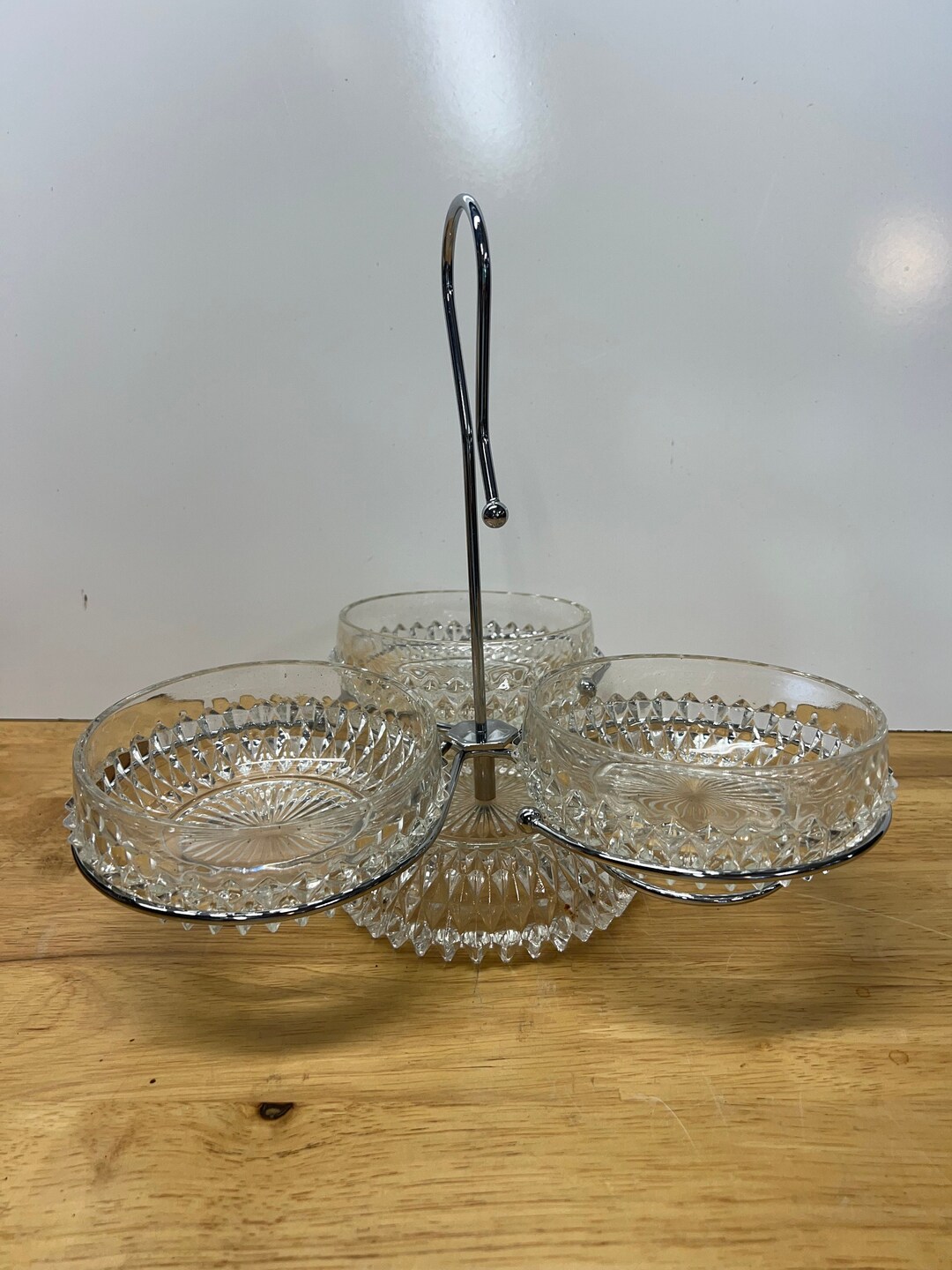 Trio Server Indiana Glass Crystal Diamond Point Caddy - Etsy