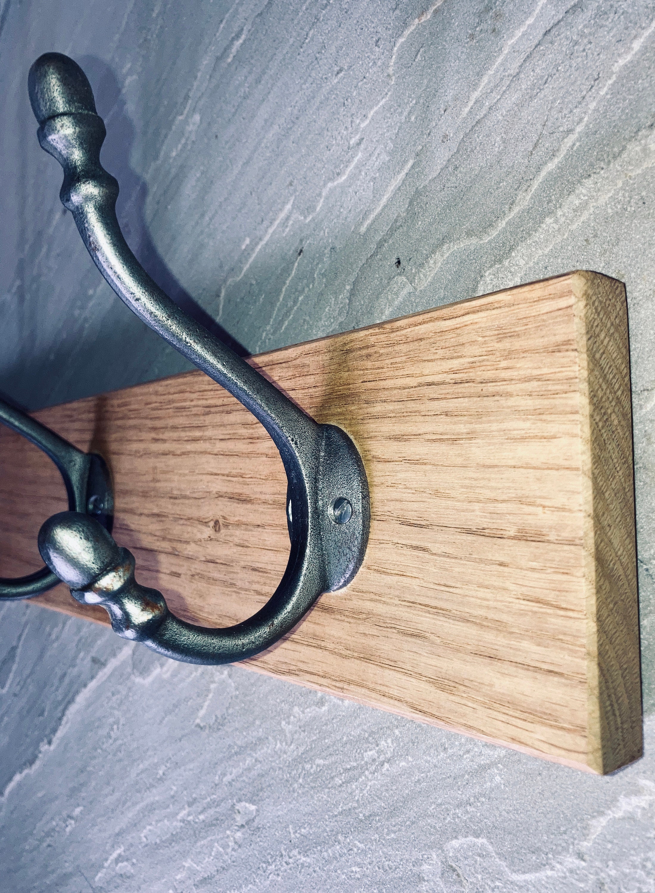 Solid Oak Coat Rack Antique Style Acorn Hooks Wall Mounted - Etsy