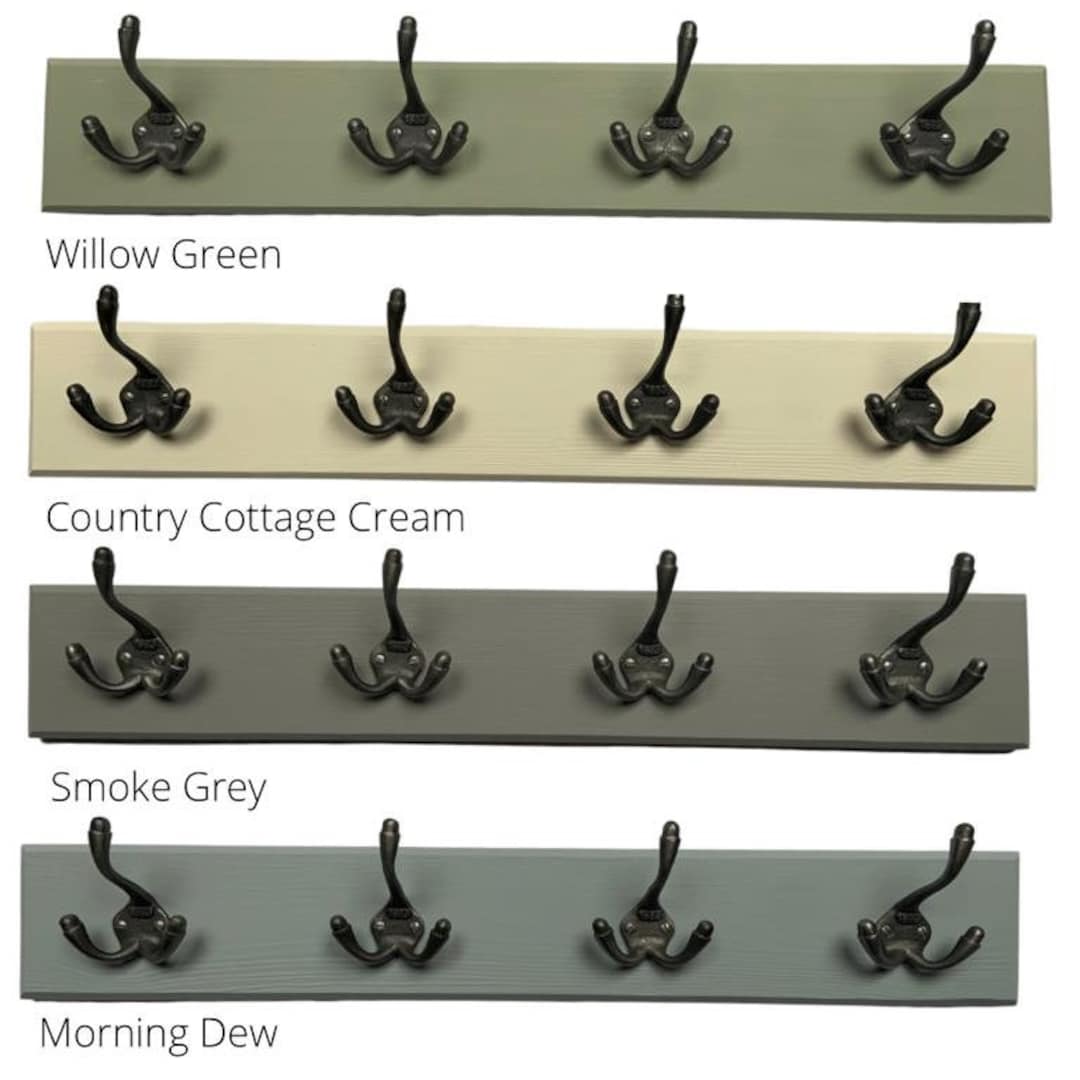 Solid Pine Painted Coat Rack Antique Style Triple Hooks Wall Mounted - Etsy