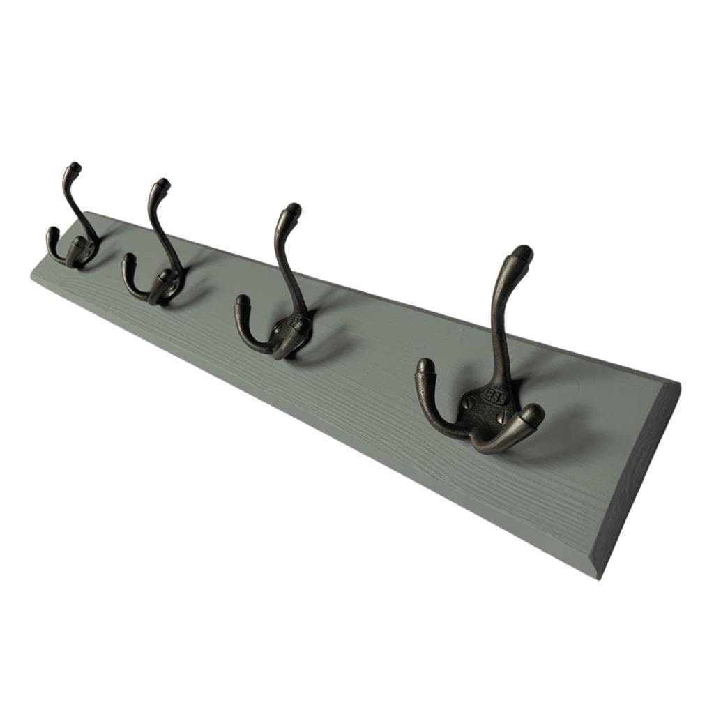 Solid Pine Painted Coat Rack Antique Style Triple Hooks Wall Mounted ...