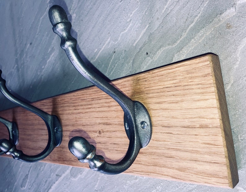 Solid Oak Coat Rack Antique Style Acorn Hooks Wall Mounted - Etsy