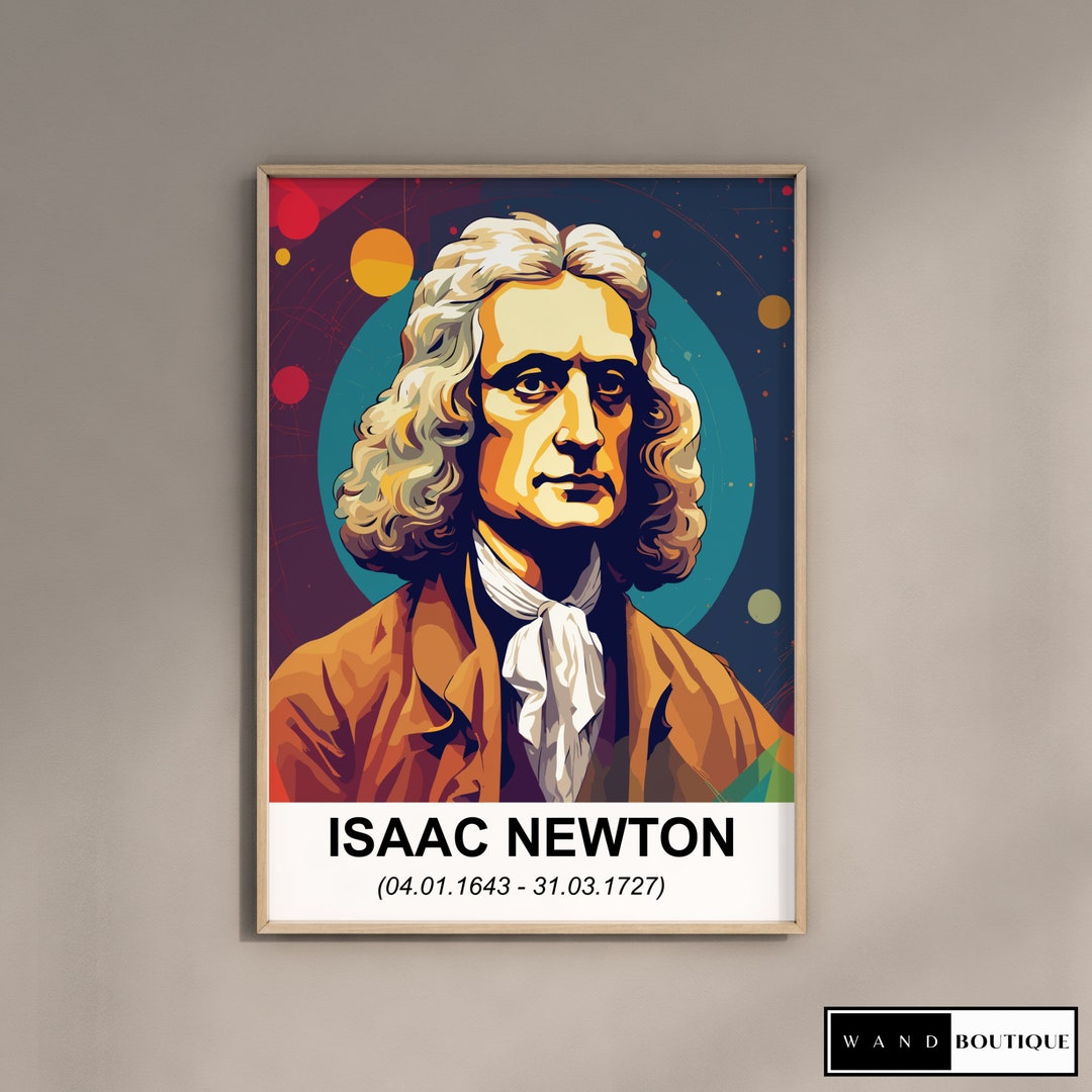 Isaac Newton Poster Pop Art Philosophy, Physics Modern Wall Picture ...