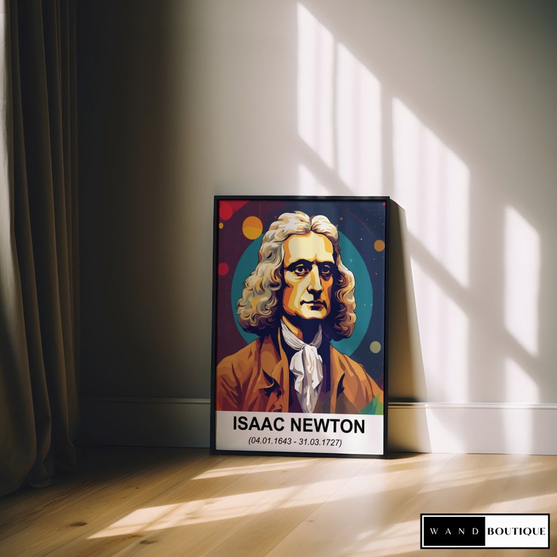 Isaac Newton Poster Pop Art Philosophy, Physics Modern Wall Picture ...